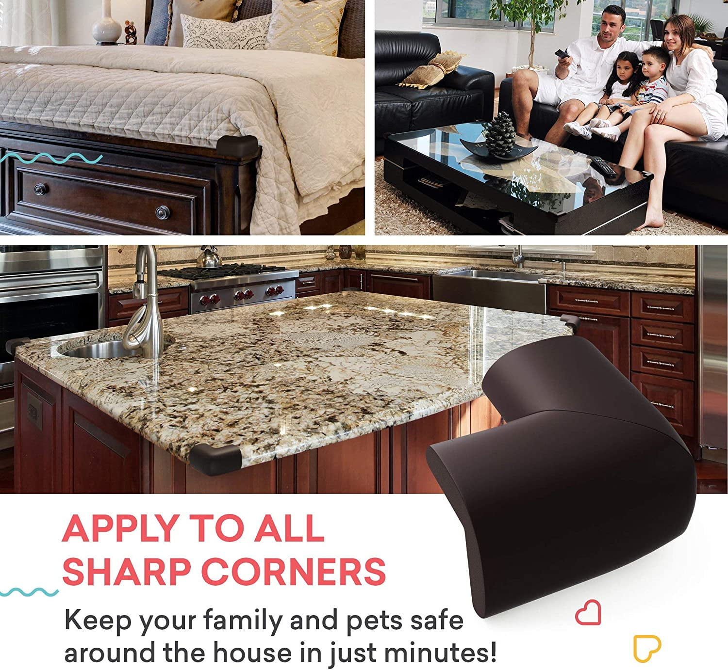 4pcs Soft Baby Proofing Corner Guards - Pre-Taped Table Corner ...