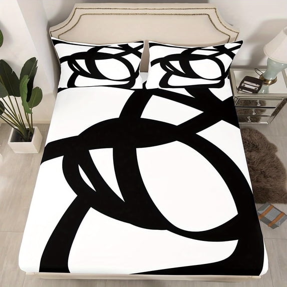 4pcs Soft Deep Pocket Queen/King Bedding Sheet Set - Comfortable and ...
