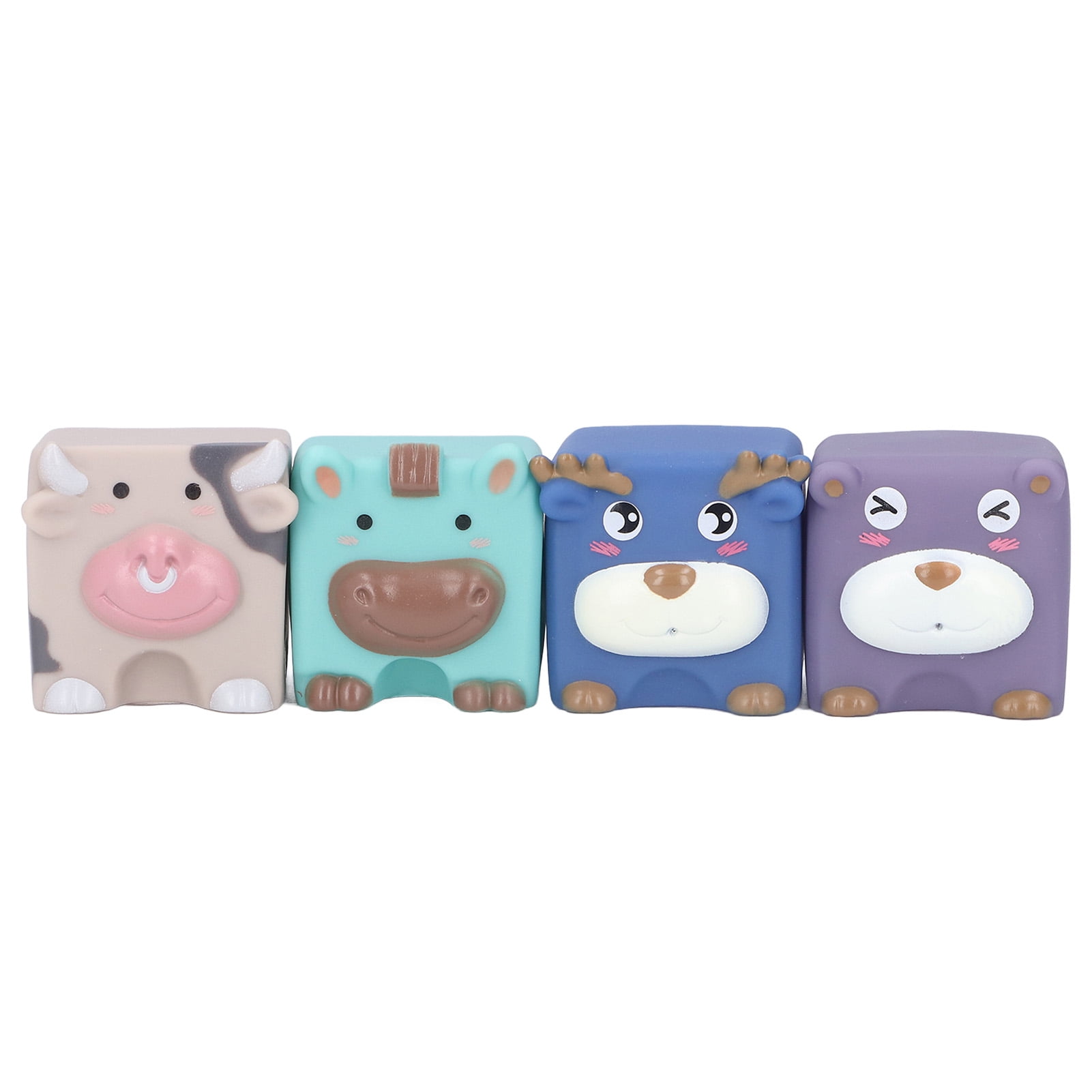 4pcs Soft Stacking Building Blocks Cute Cartoon Animal Shaped Teething ...