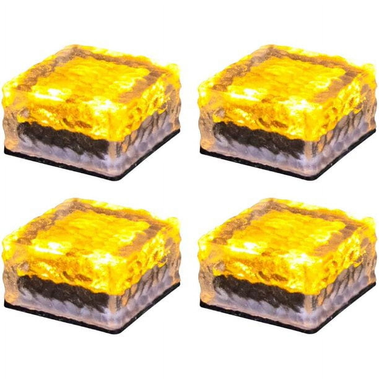 4pcs Solar Brick Light Frosted Glass Ice Cubes Solar Path Light Buried ...