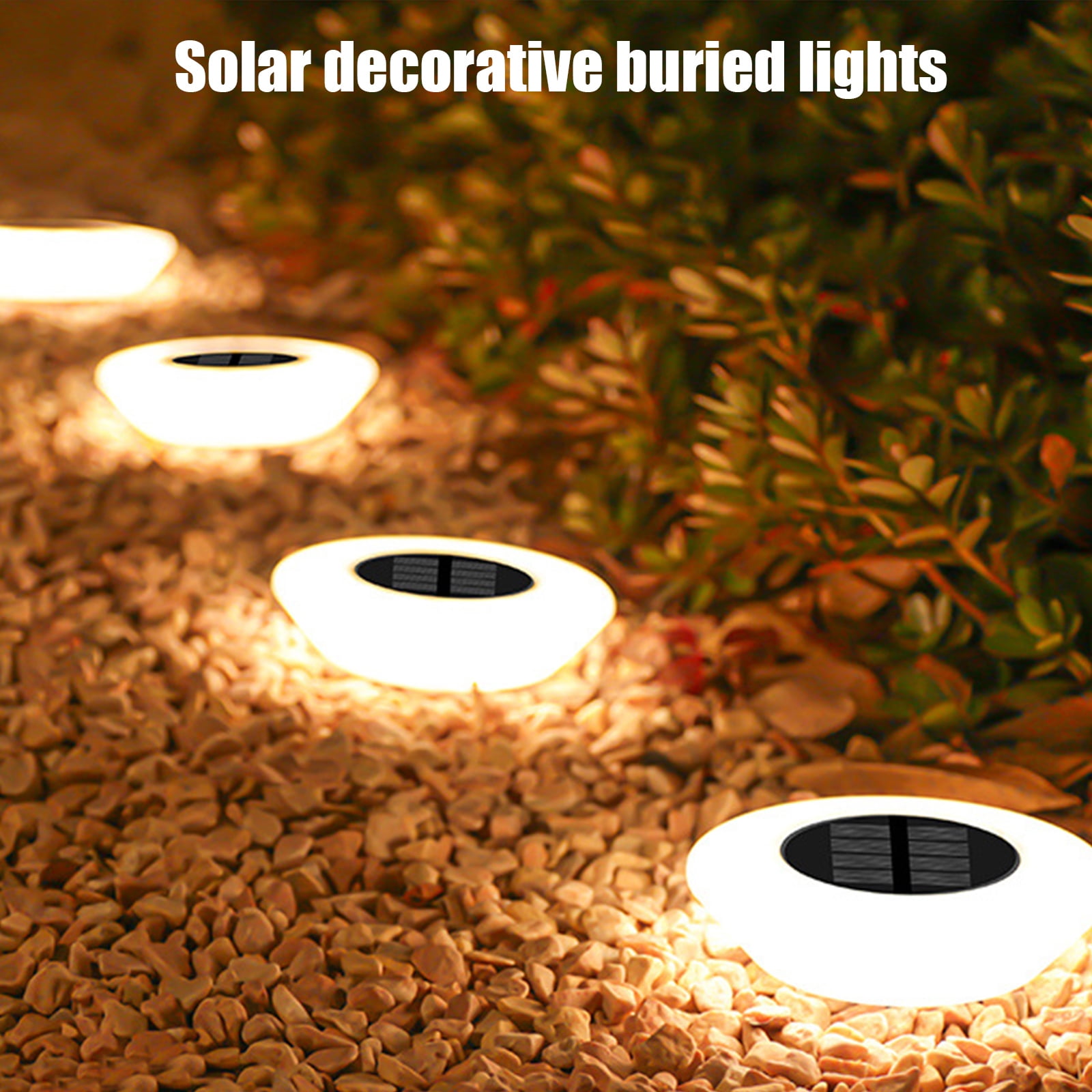 4pcs Solar Ground Light With 14 LED Beads, Rechargeable Solar Panel ...