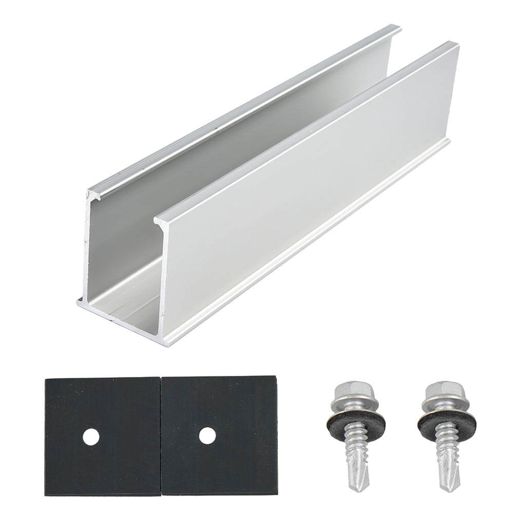 4pcs Solar Panel Guide Rail Aluminum Bracket PV Rail Fastening Module ...