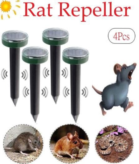 4pcs Solar Ultrasonic Rat Repeller Anti Mouse Rat Snake - Walmart ...