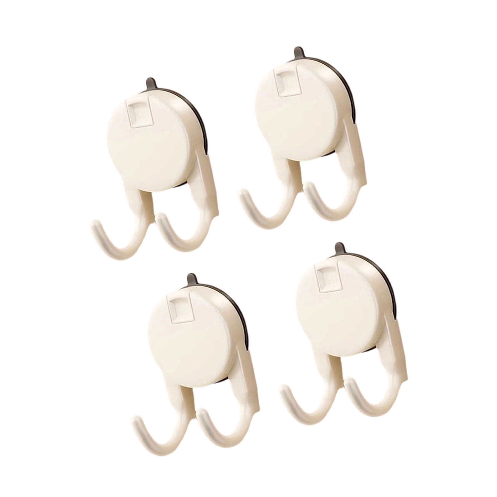 4pcs Space Saving Suction Hooks For Bathroom Wall 2 Prong Designs ...
