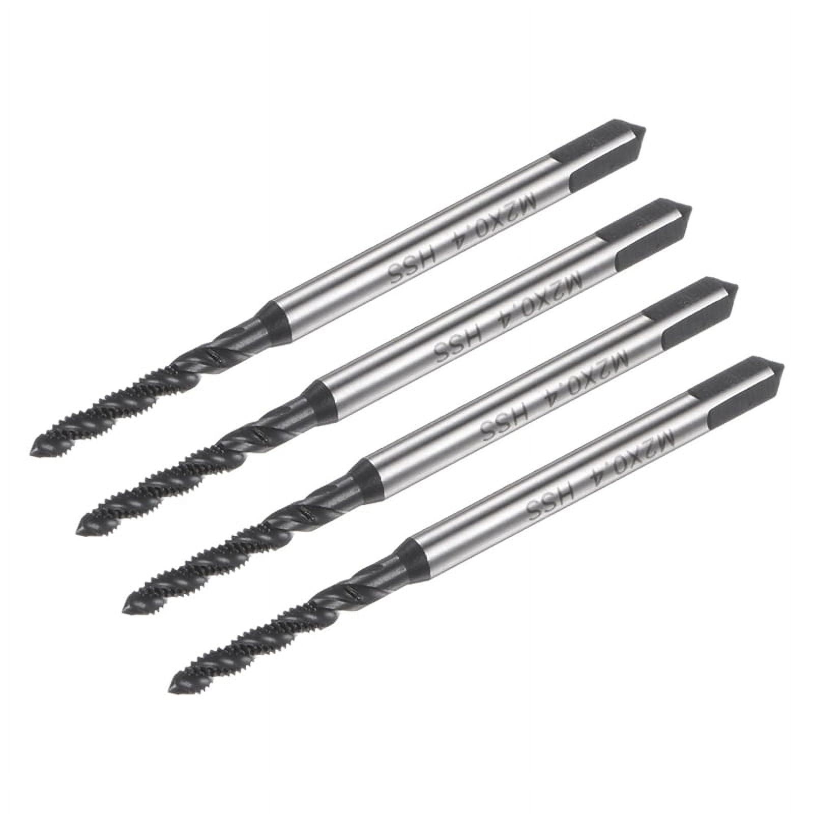 4pcs Spiral Flute Thread Taps, M2 X 0.4 Nitride Coated Metric Screw Tap ...