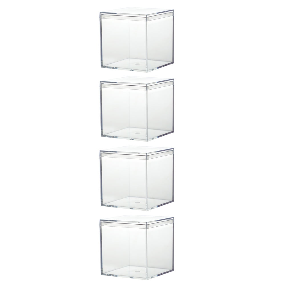 4pcs Square Candy Boxes Multipurpose Storage Cases with Lid Packaging ...