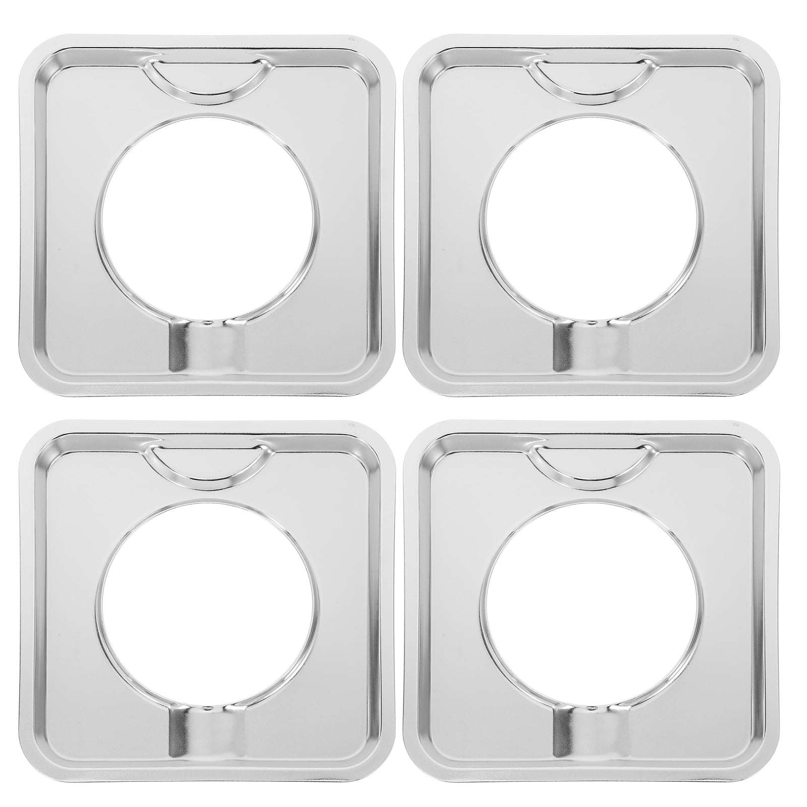 4pcs Square Gas Range Drip Pan Heavy Duty Stainless Steel Replacement ...