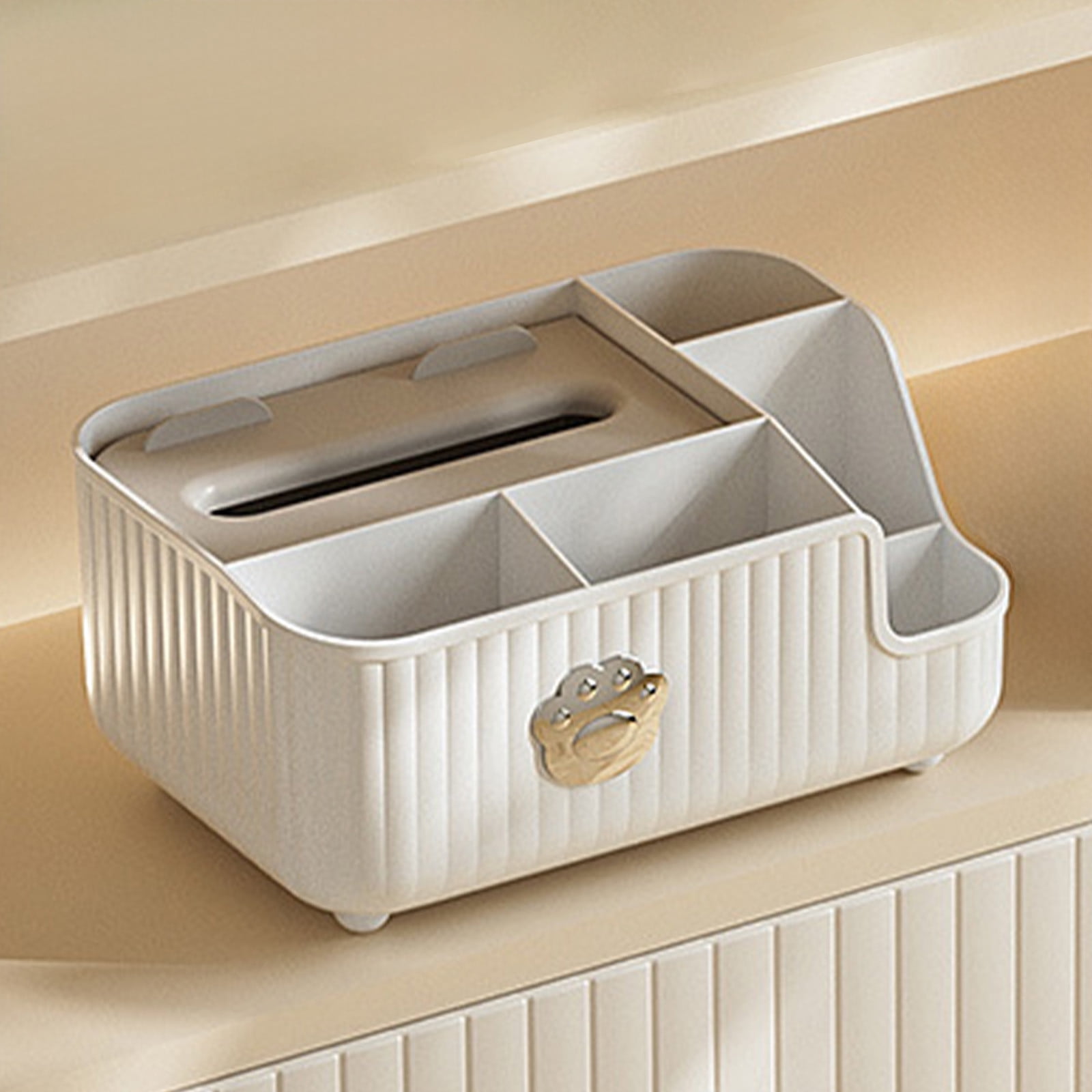 4pcs Square Tissue Box Cover - Multi-Functional Tissue Box Holder, Tissue Box Cover with Storage ...