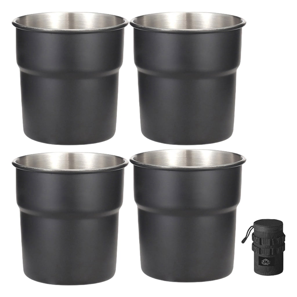 4pcs Stackable Camping Water Cup 300ml Teas Coffees Milk Beer Mug ...