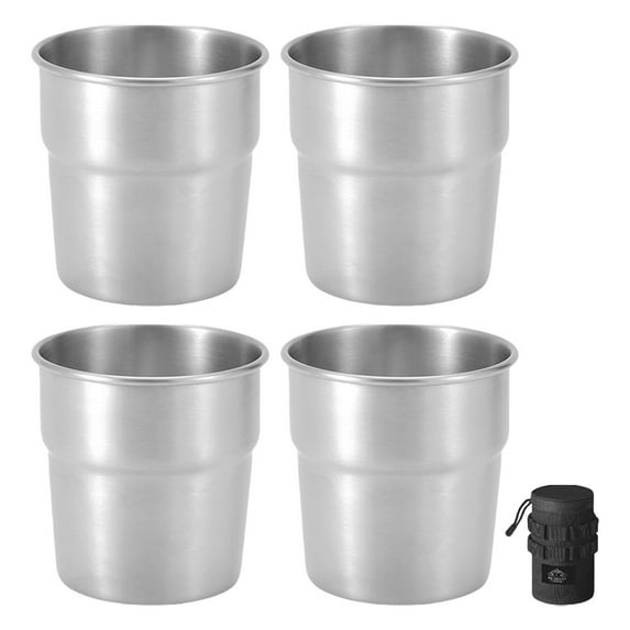 4pcs Stackable Camping Water Cup 300ml Teas Coffees Milk Beer Mug ...