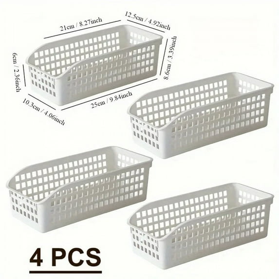 4pcs Stackable Storage Basket Set-Multifunctional Plastic Storage Box ...