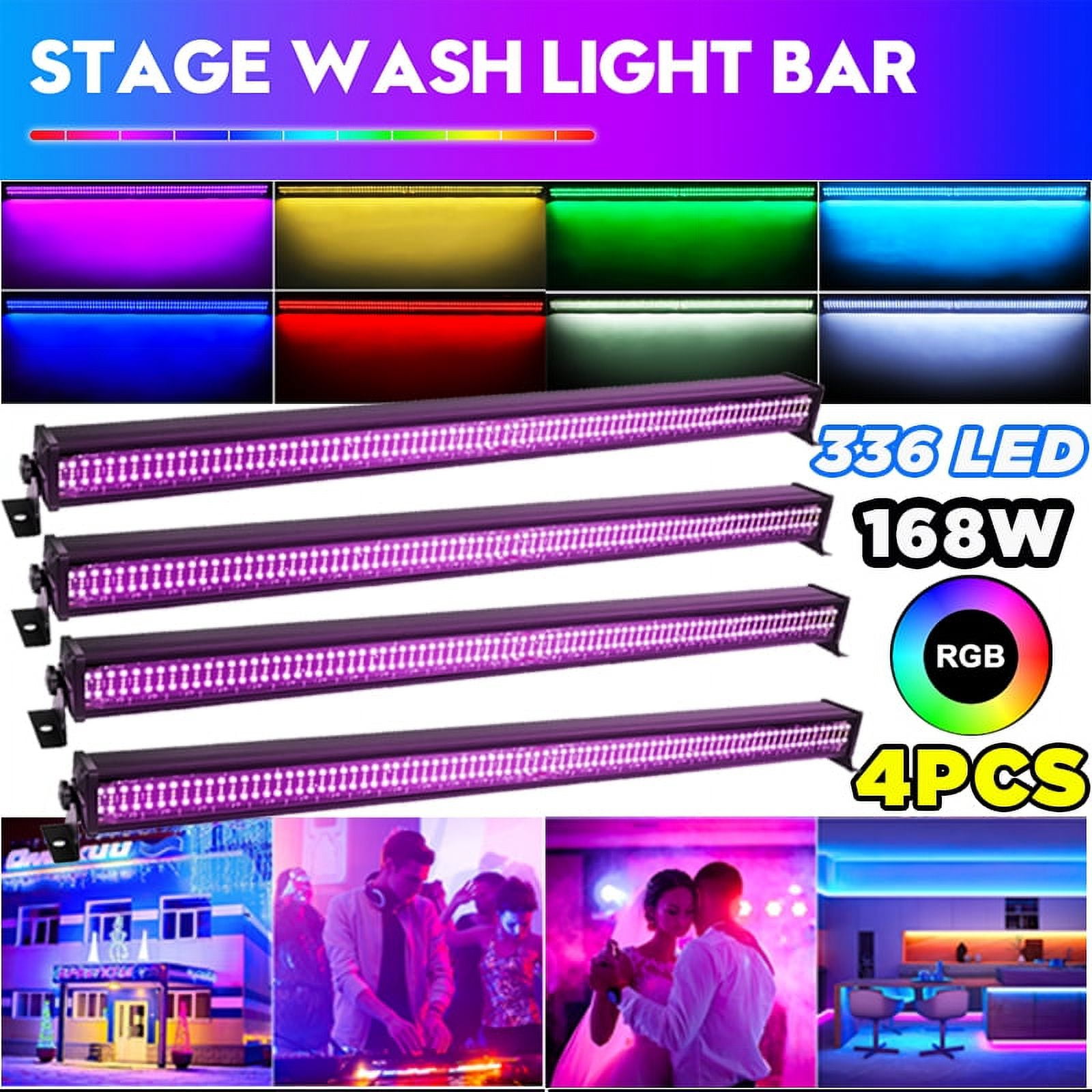 4pcs Stage Light Bar, 336 SMD RGB LED RGBW DJ Light Bar, Wall Washer ...