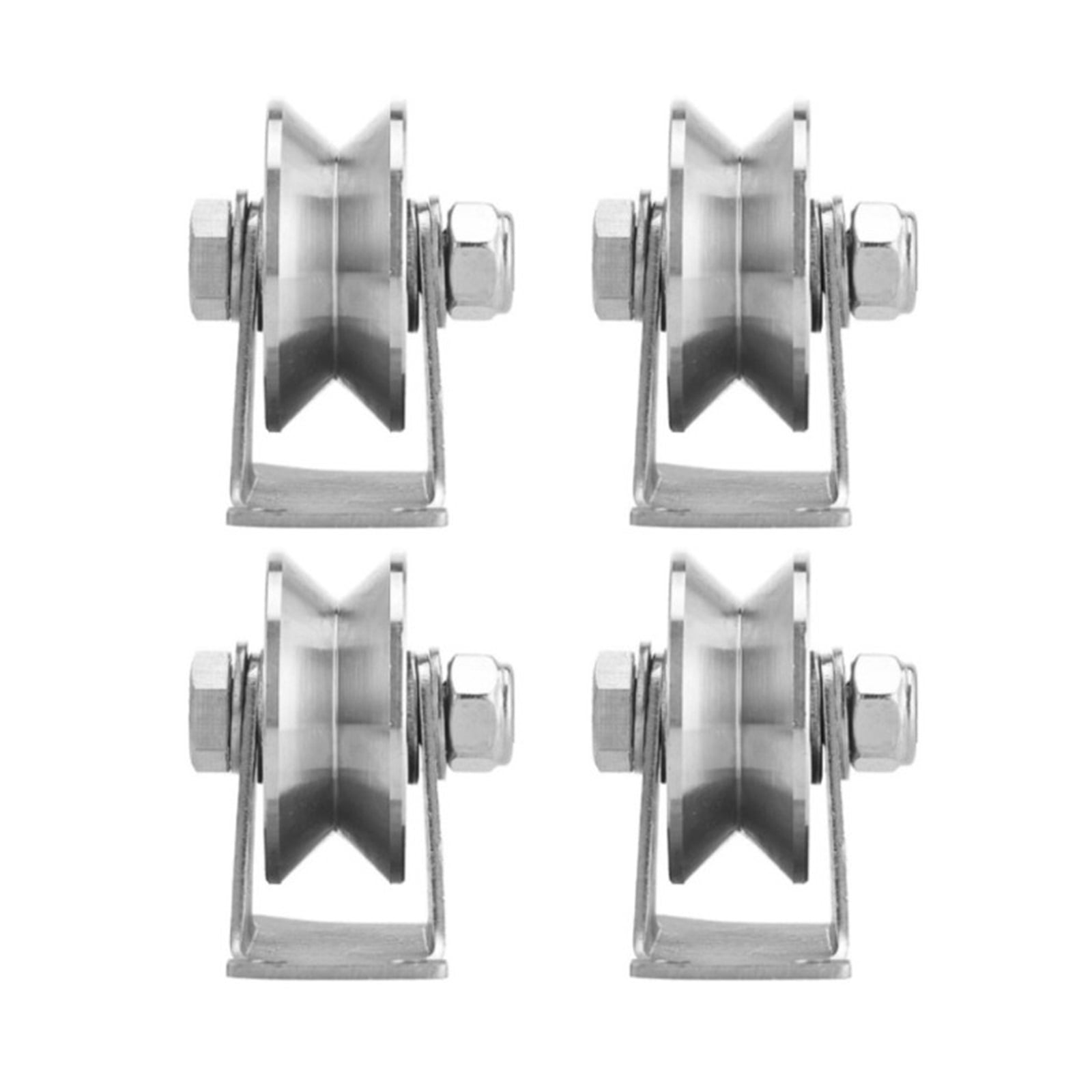 4pcs Stainless Steel 2" Sliding Gate V Groove Roller Bearings Pulley ...