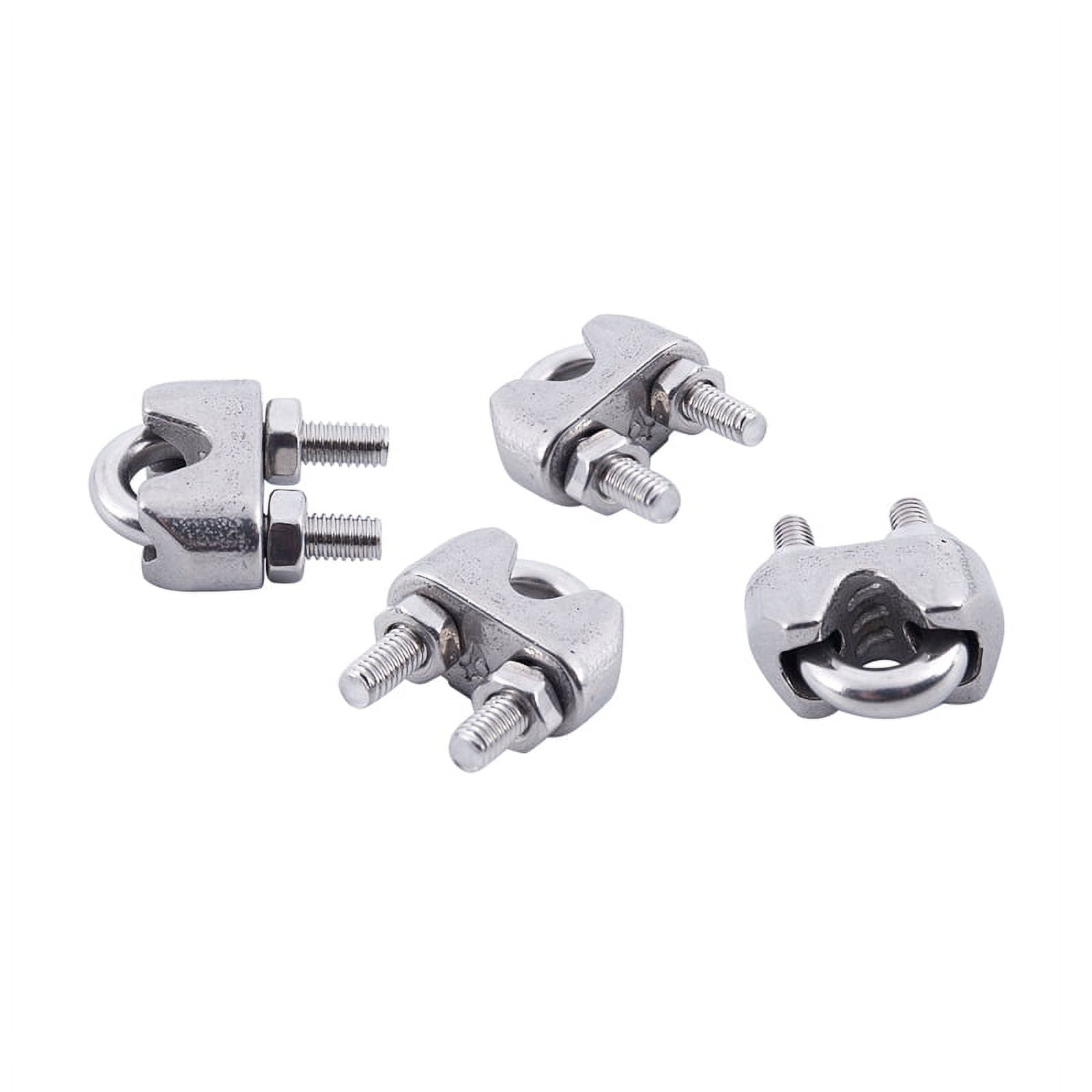 4pcs Stainless Steel Cable Clip Saddle Clamp for 5/32 inch 4mm Wire ...