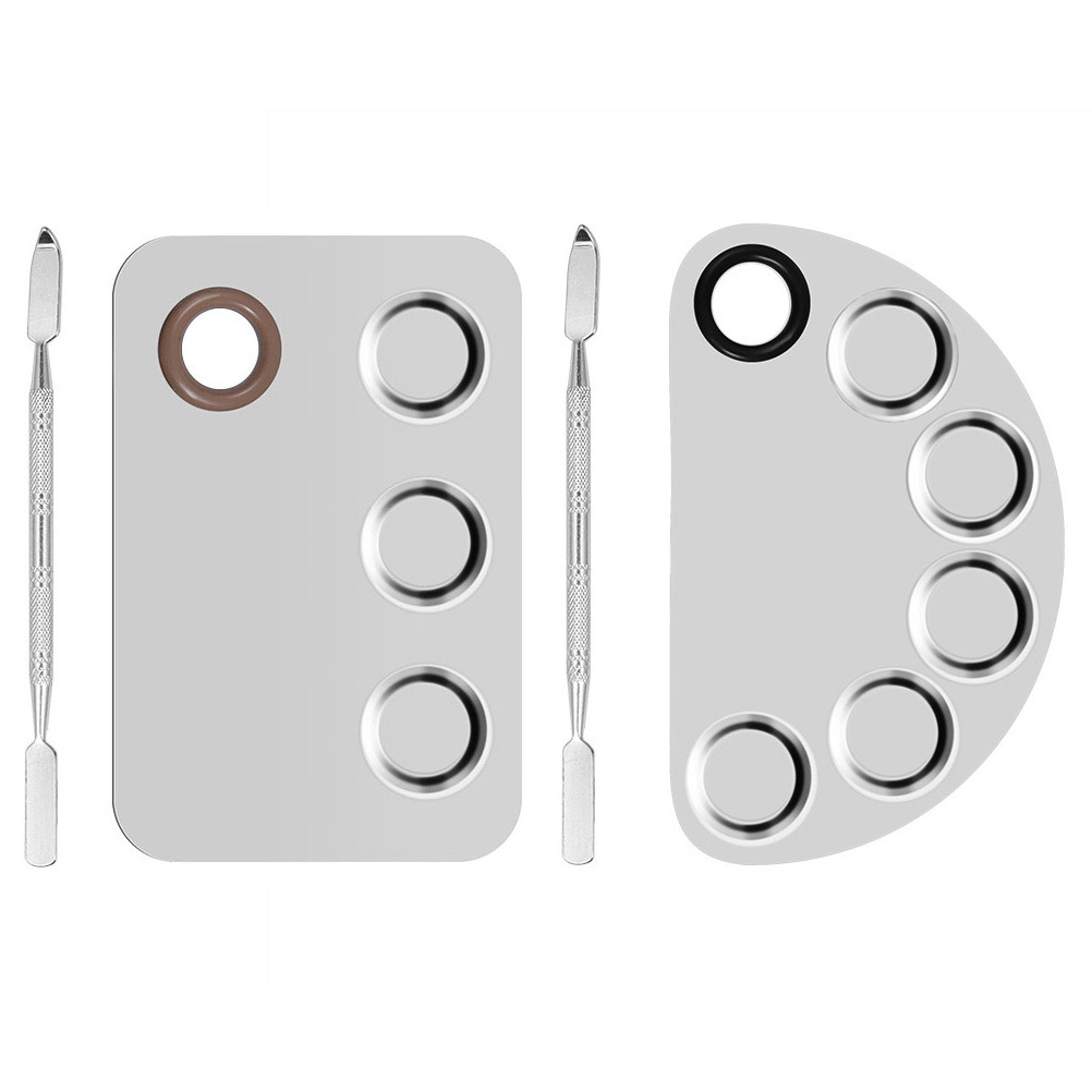 4pcs Stainless Steel Color Palettes Beauty Tools Cosmetic Palettes ...