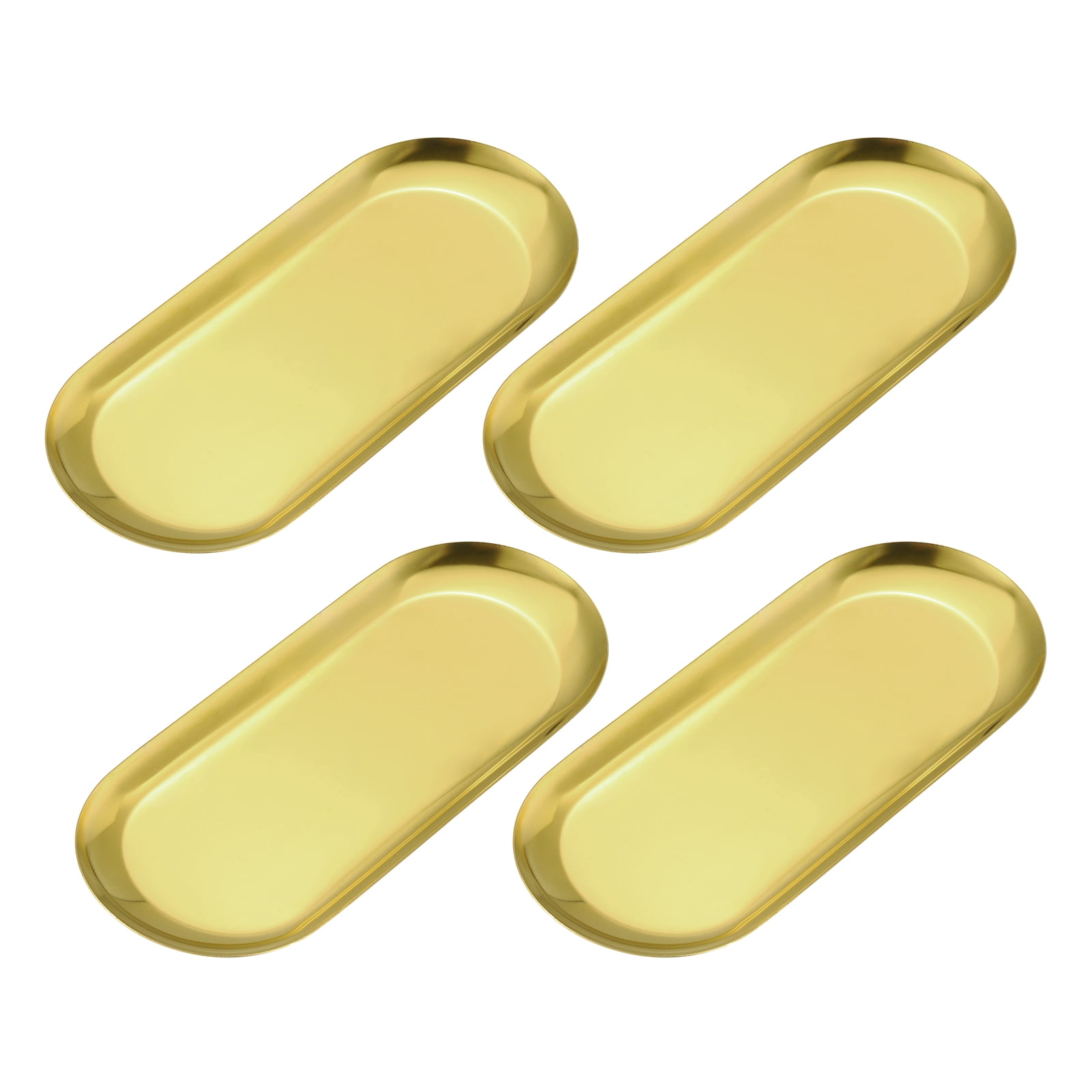 4pcs Stainless Steel Decorative Trays, 9 Inch Bathroom Trays, Makeup ...