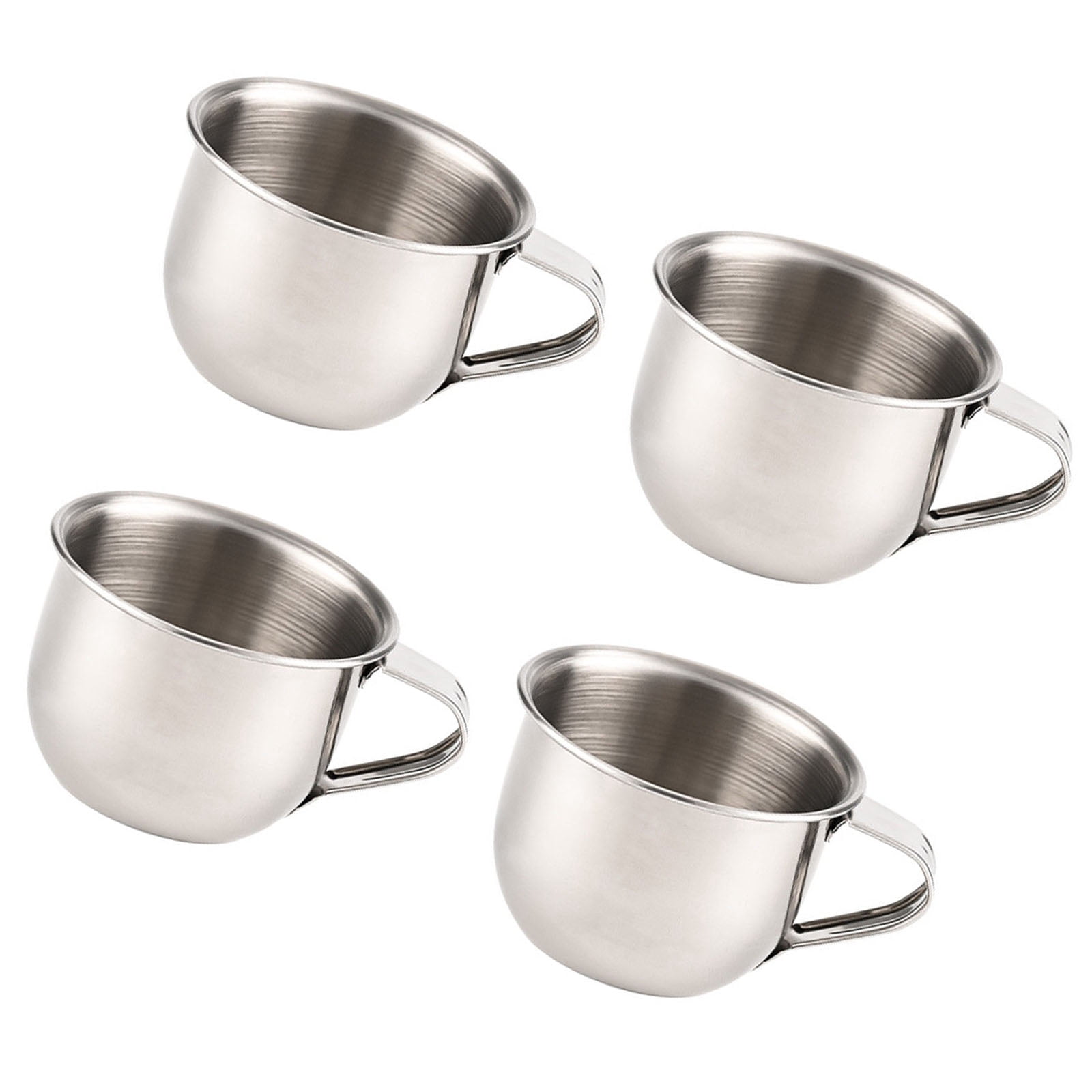 4pcs Stainless Steel Drinking Cups with Handle Miniature Drinkware For ...