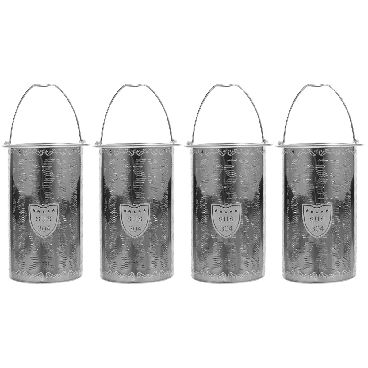 4pcs Stainless Steel Filter Infuser with Handle Tea Leaf Colander ...