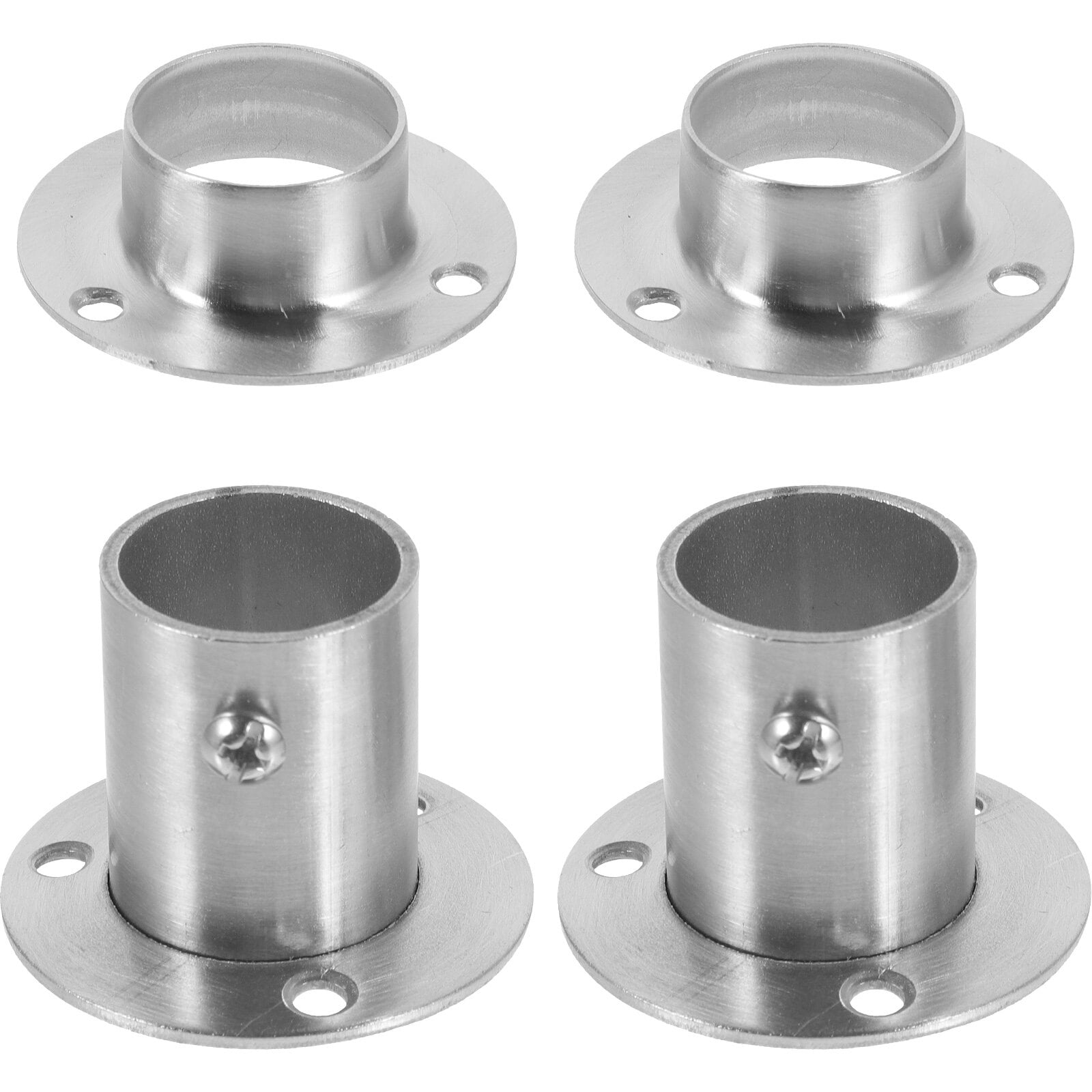 4pcs Stainless Steel Pole Sockets Flange Rod Holders Closet Rod ...
