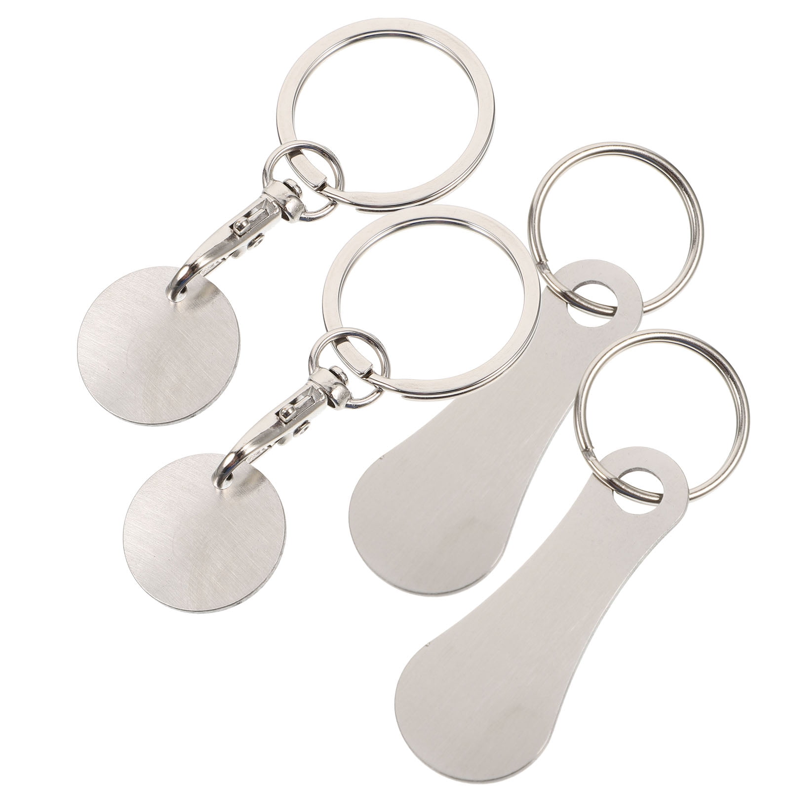 4pcs Stainless Steel Shopping Cart Tokens with Key , Release for ...