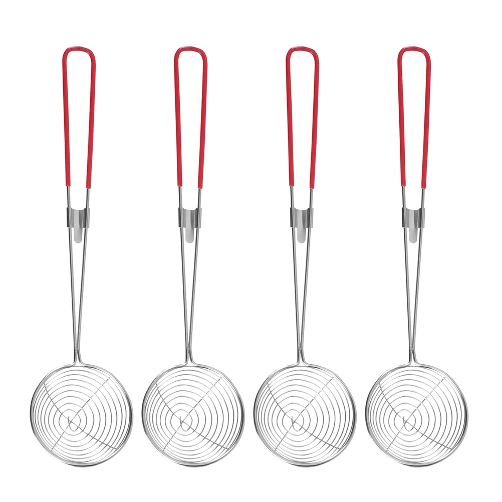 hekezhi 4 Pcs Stainless Steel Wire Skimmer Spoon with Handle Strainer ...