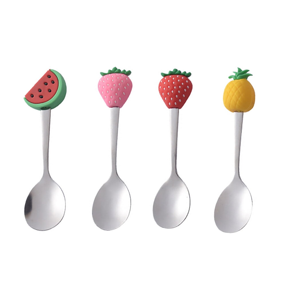Creative Kids Fruit Shaped Spoons Set of 4 in Assorted Colors for Home ...