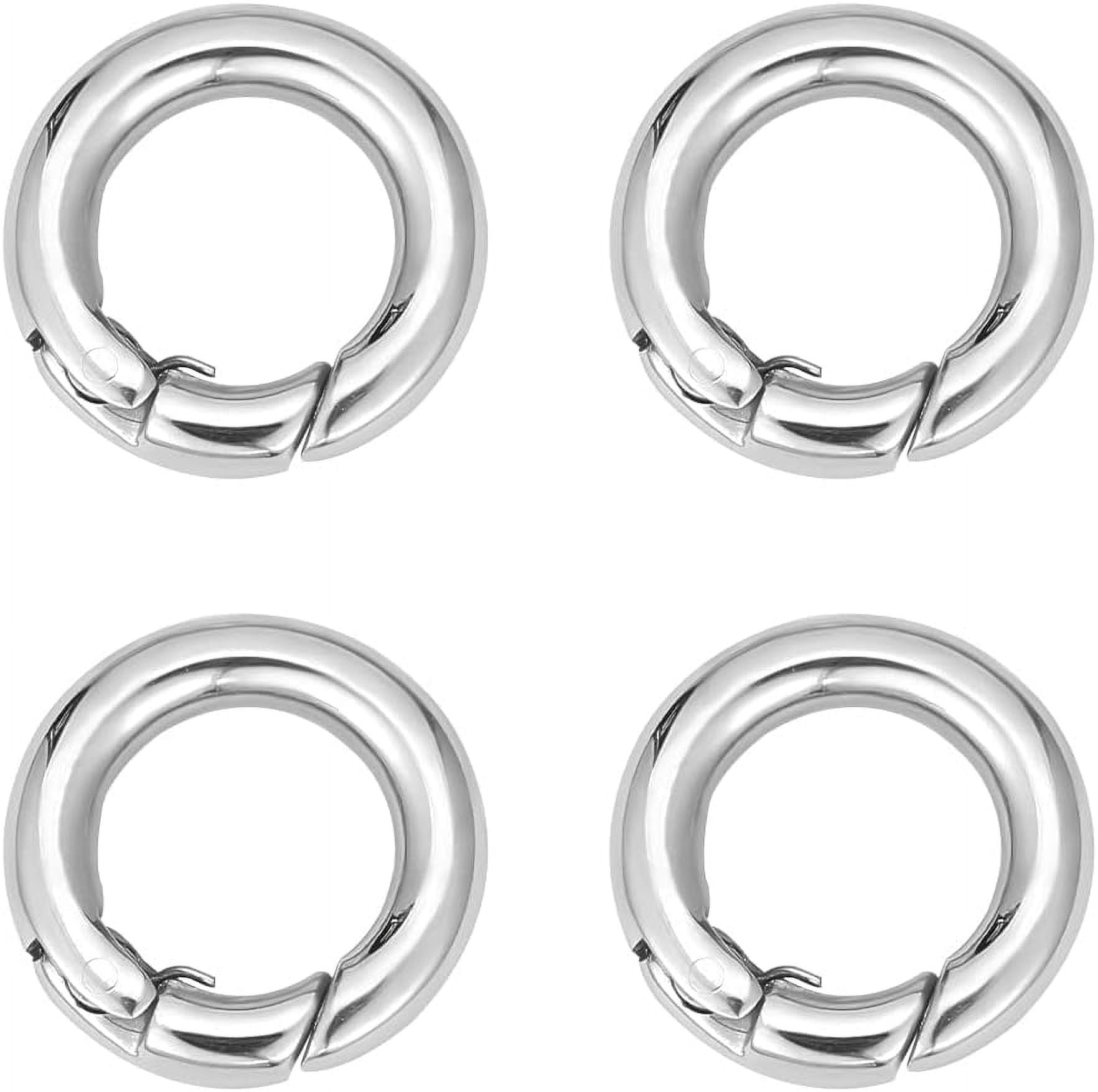 4pcs Stainless Steel Spring Gate Rings 15mm Inner O Rings Keychain Ring ...