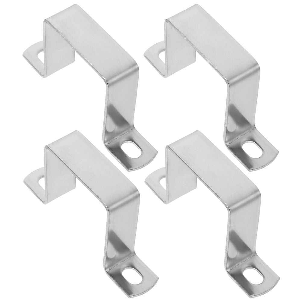 4pcs Stainless Steel Square Tube Clamps U Shaped Pipe Brackets Heavy ...