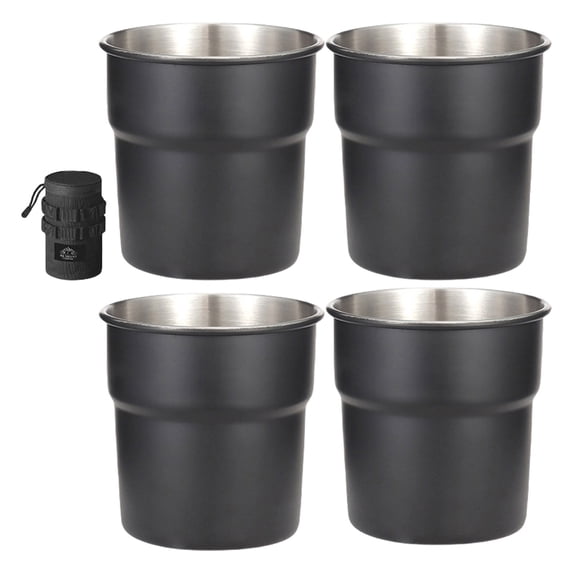 4pcs Stainless Steels Drinking Cups Outdoor Travel Cups with Cup Covers ...