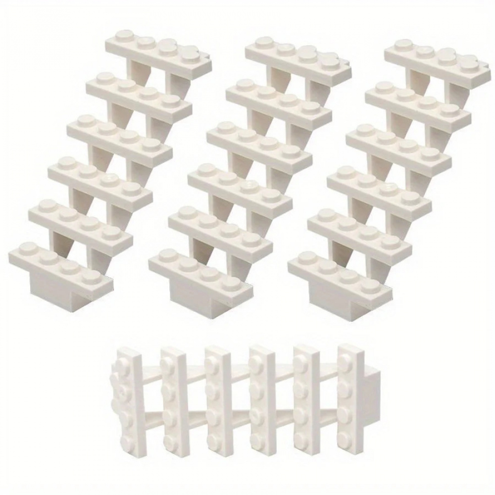 4pcs Staircase MOC Bricks 7x4x6 House Stairs Straight Open 30134 Steps ...