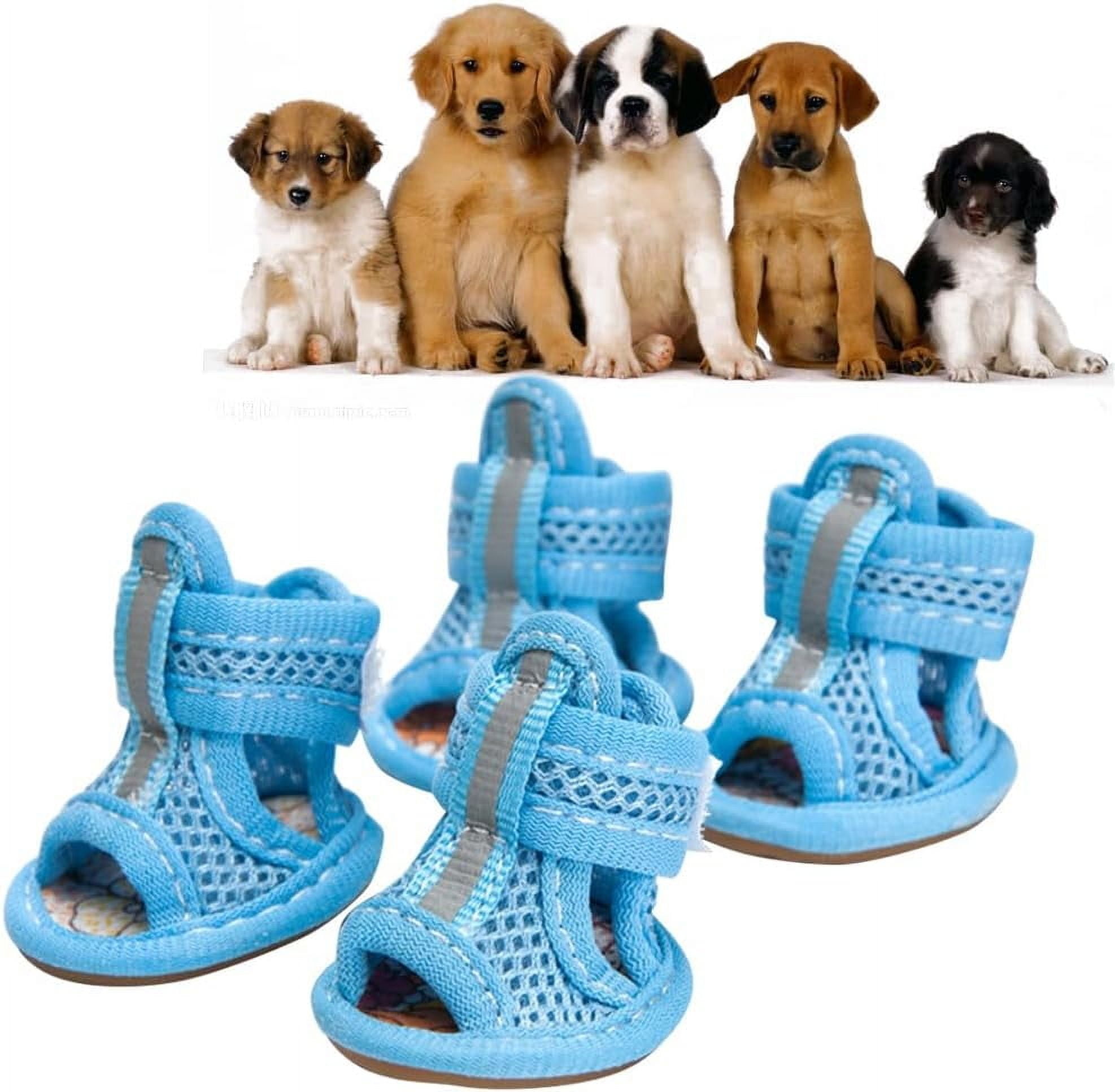 4pcs Summer Breathable Dog Boots Mesh Sandals, Sneakers for Small Pets ...