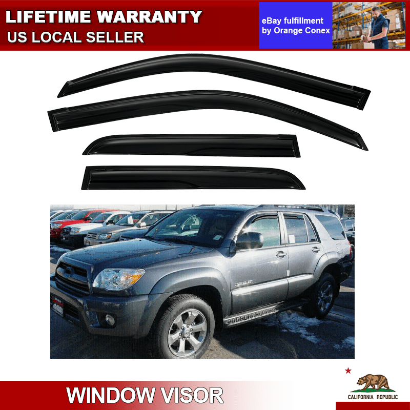 4pcs Sun/Rain Guard Vent Shade Mugen Window Visors For 2003-2009 Toyota ...