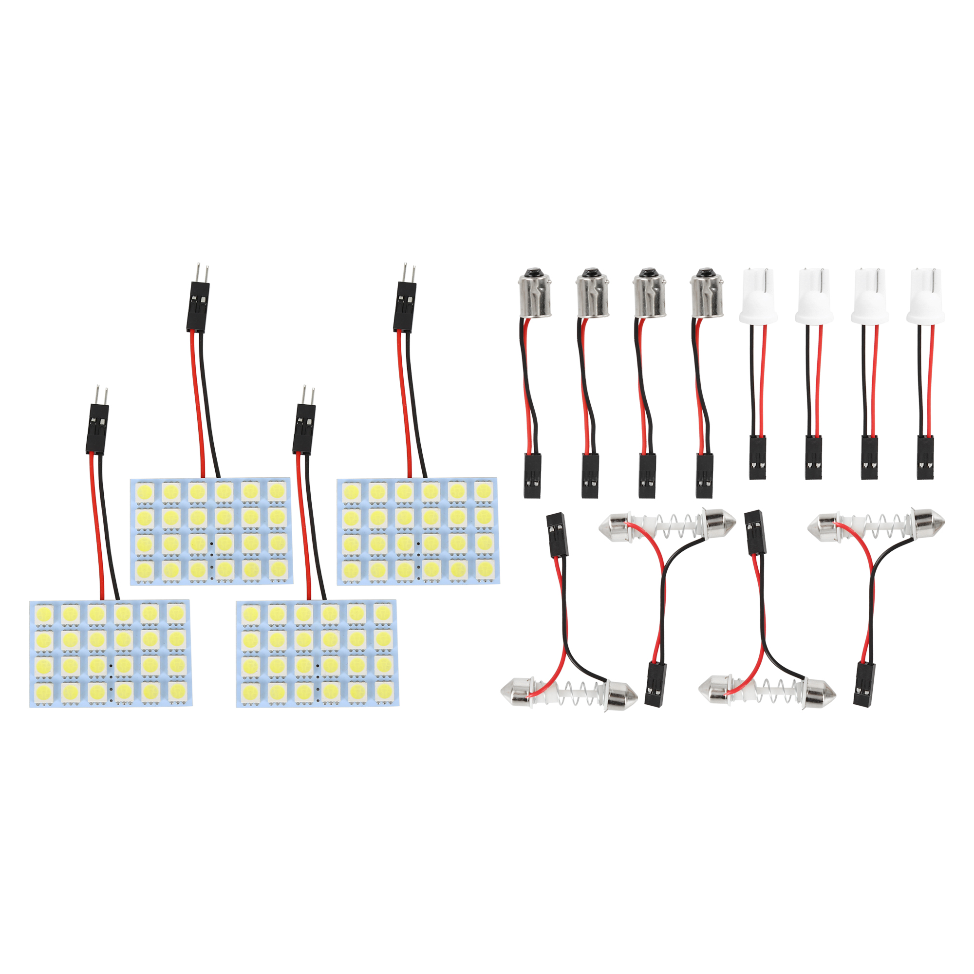 4pcs T10 9W White 5050 24SMD Car Interior LED Festoon Light Panel Kit ...