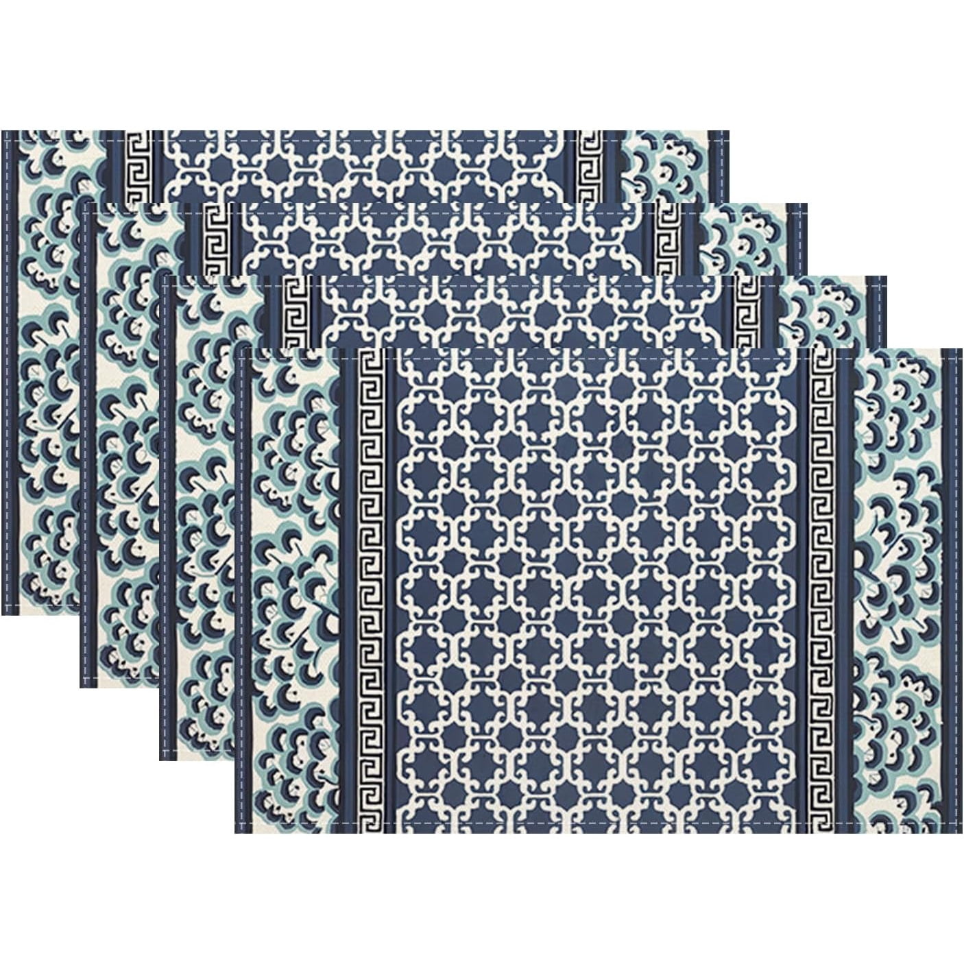 4pcs Table Mats Durable Washable Rustic Linen Vintage Placemats for ...