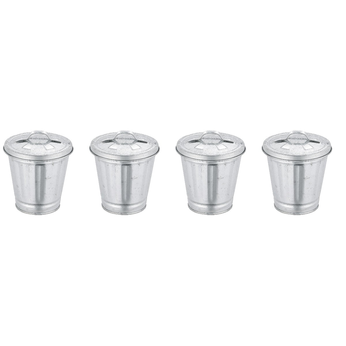 4pcs Table Trash Can Stainless Steel Garbage Bin Wastebasket Galvanized ...