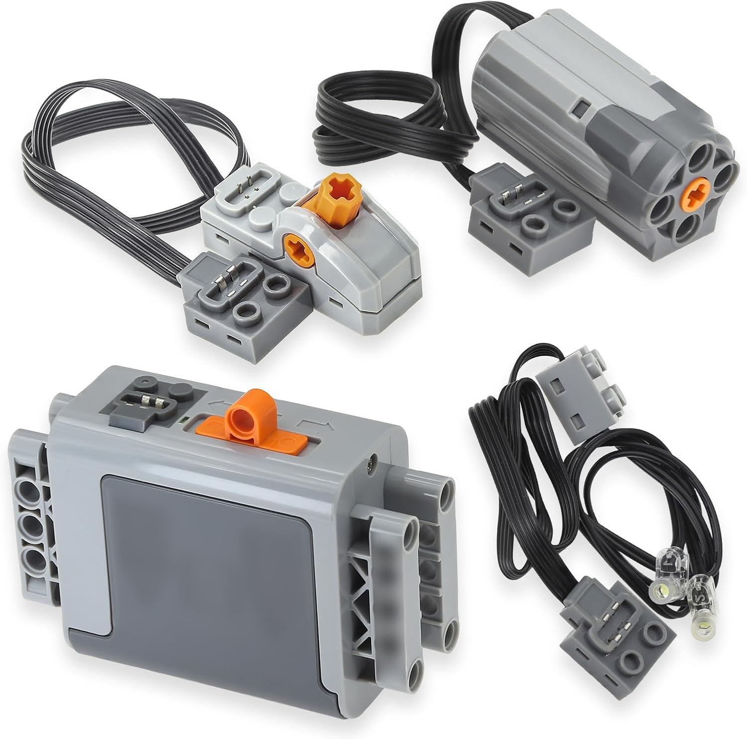 4pcs Technic-Motor Power-Function Kit AA Battery-Box-Switch-Light ...