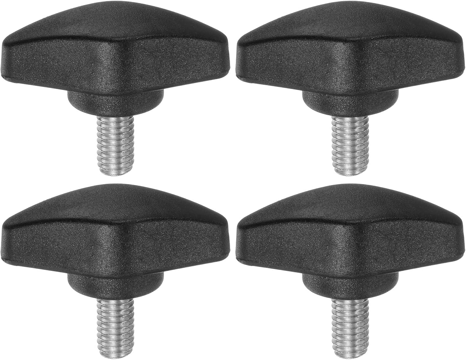 4pcs Tee Wing Knobs Thumb Screws M6 x 12mm Standard Male Thread Plastic T Knobs Handles Hand ...