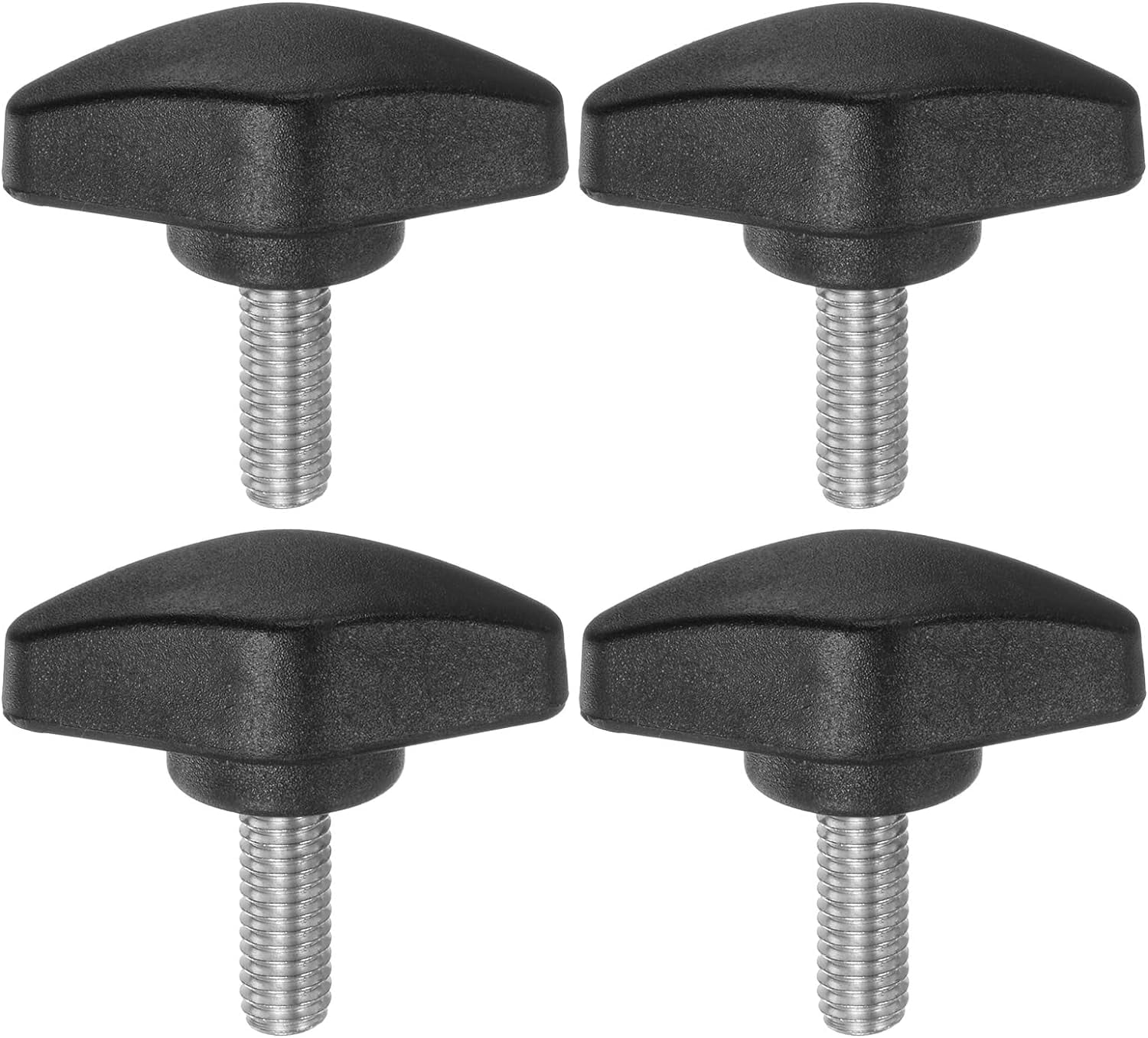 4pcs Tee Wing Knobs Thumb Screws M6 x 16mm Standard Male Thread Plastic T Knobs Handles Hand ...