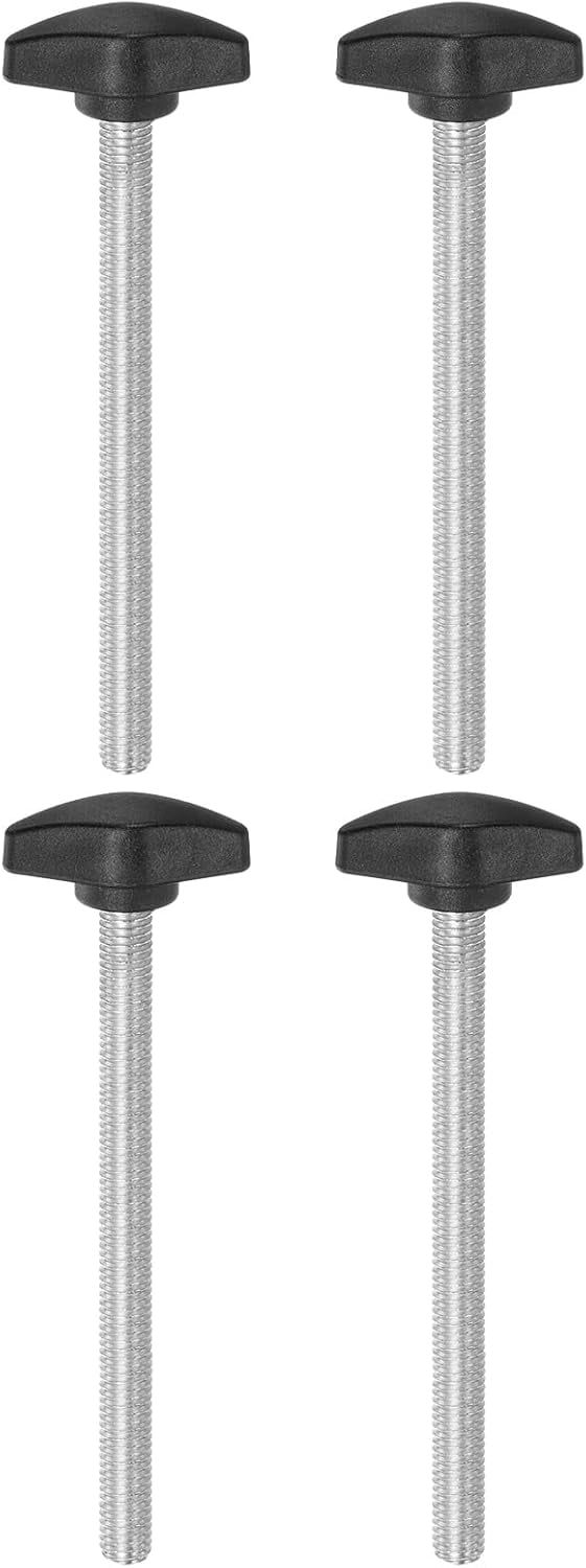 4pcs Tee Wing Knobs Thumb Screws M8 x 100mm Standard Male Thread Plastic T Knobs Handles Hand ...