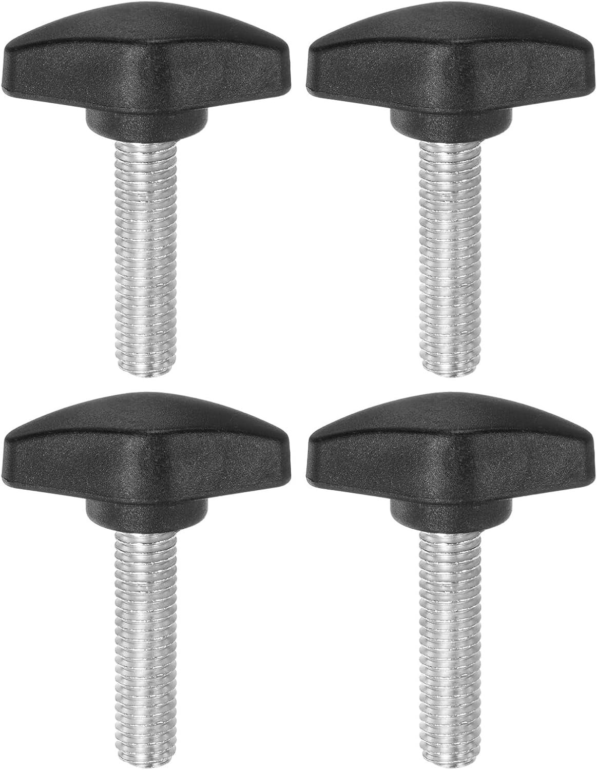 4pcs Tee Wing Knobs Thumb Screws M8 x 30mm Standard Male Thread Plastic ...
