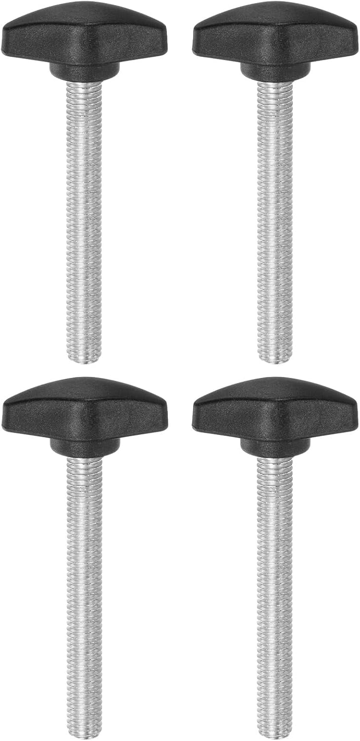 4pcs Tee Wing Knobs Thumb Screws M8 x 60mm Standard Male Thread Plastic T Knobs Handles Hand ...