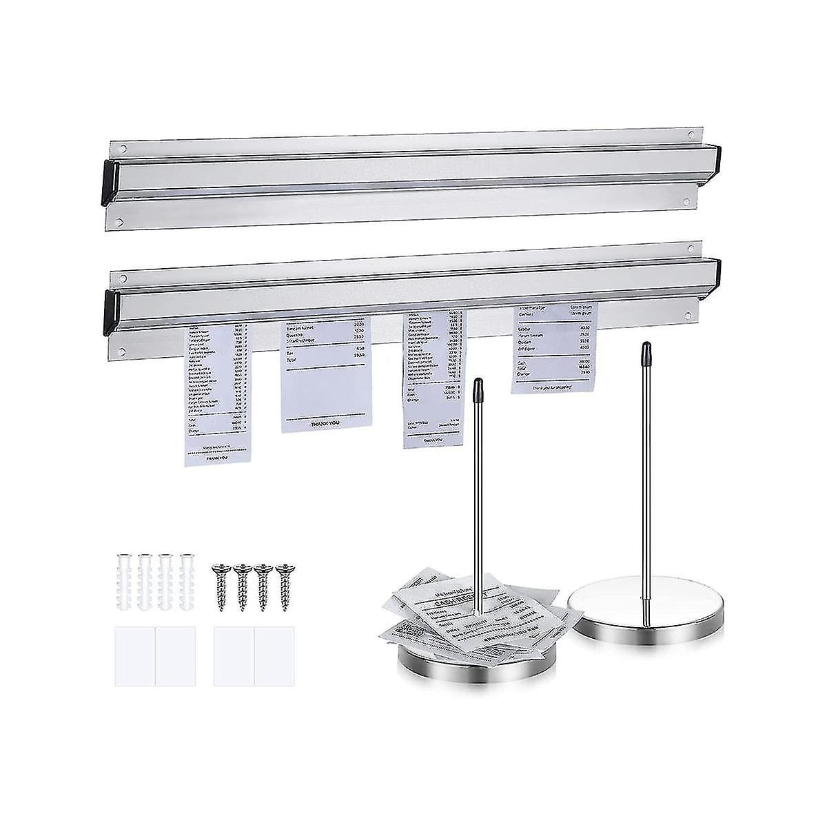 4pcs Ticket Holder Set Slide Check Rack And Steel Receipt Holder Ticket ...