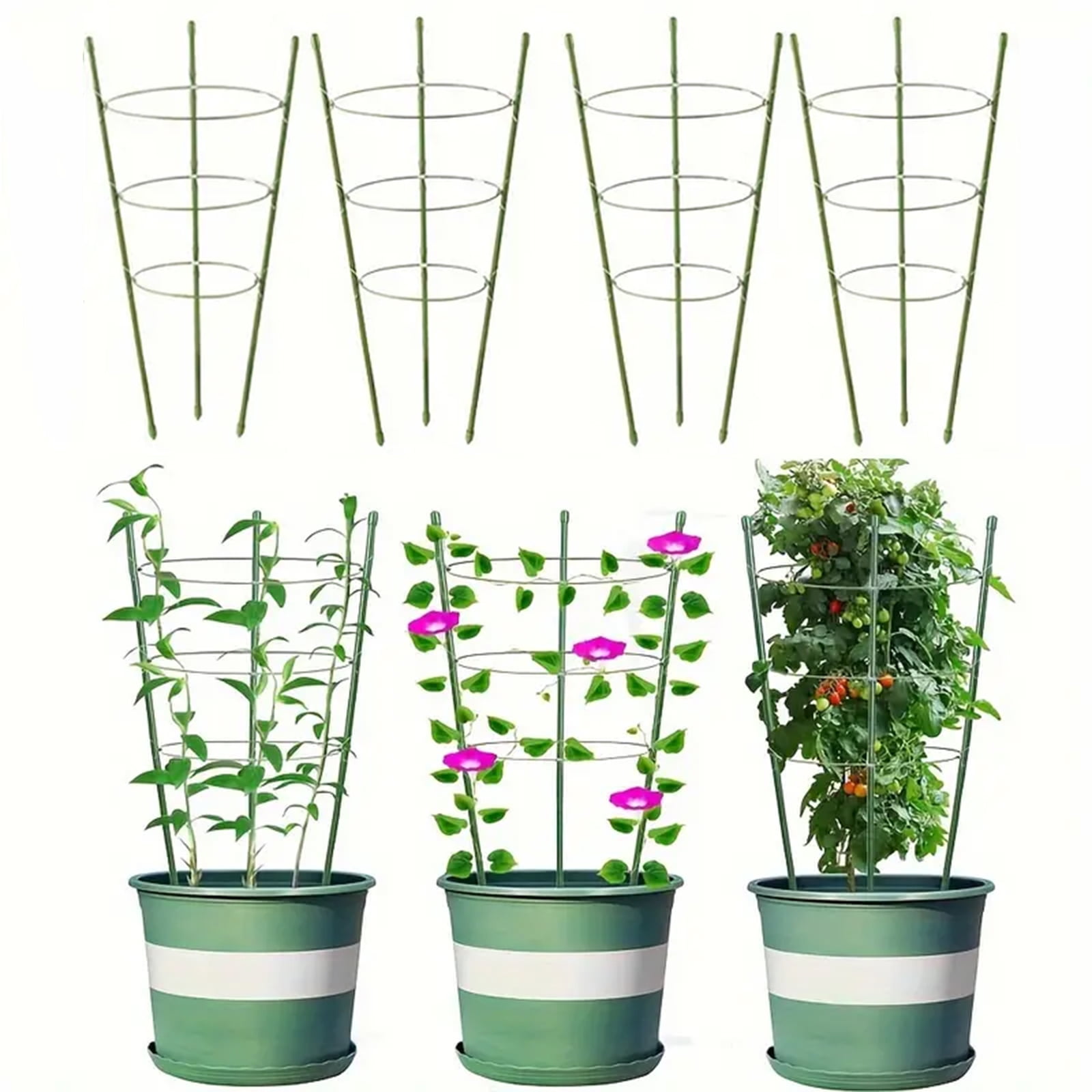 4pcs Tomato Cages Plant Support - Adjustable Garden Trellis for ...