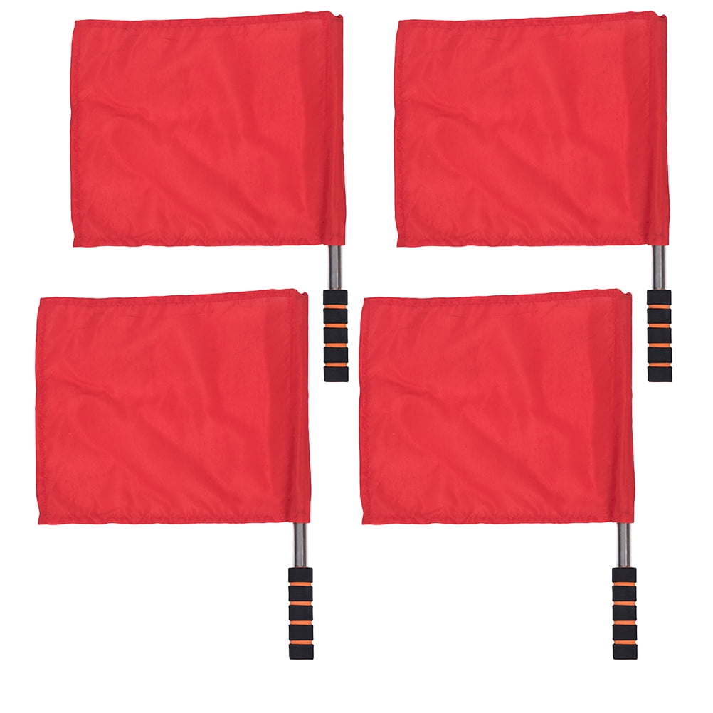 Set Of 4 Stainless Steel Referee Flags With Sponge Handles - Ideal For Soccer, Volleyball ...