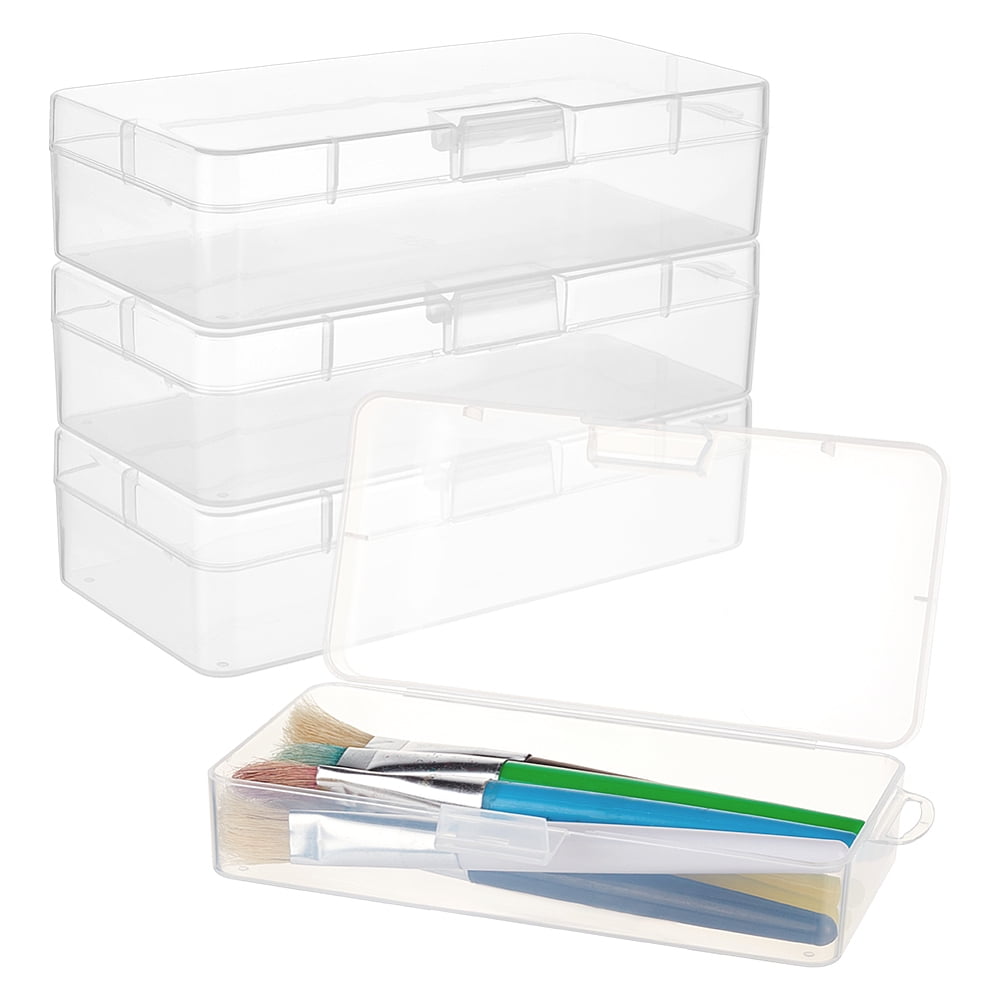 4pcs Translucent Plastic Mini Tool Storage boxes with Hinged Lid ...