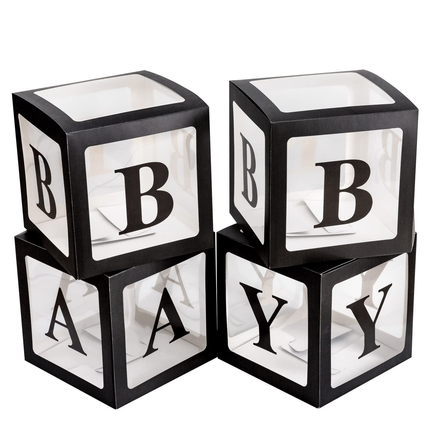 4pcs Transparent CM31 Baby Boxes,Clear Balloon Boxes Backdrop with 16 ...