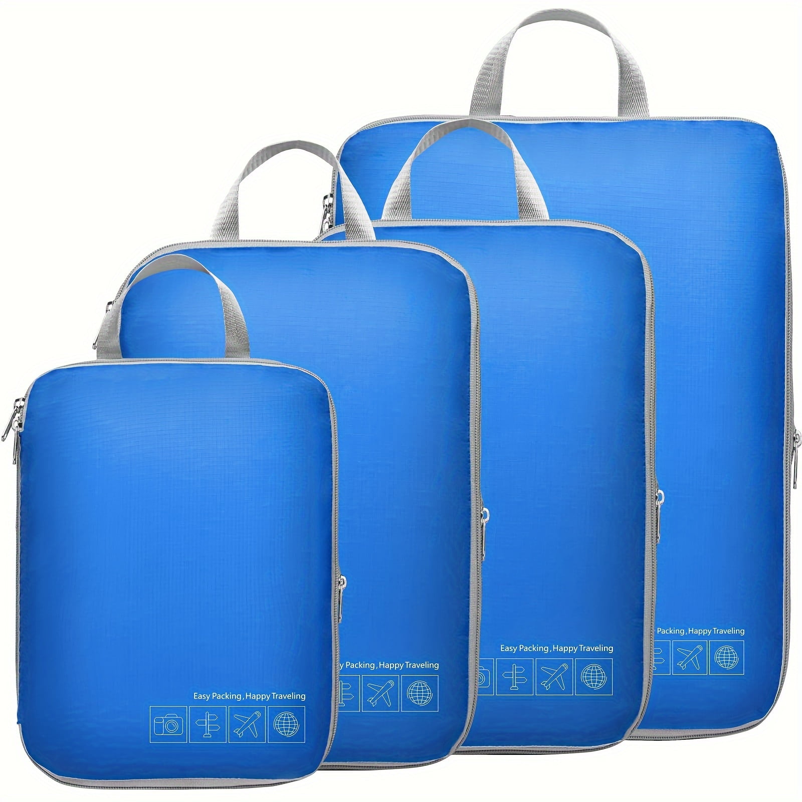 4pcs Travel Packing Cubes Set, 3 Sizes Durable Nylon Compression ...