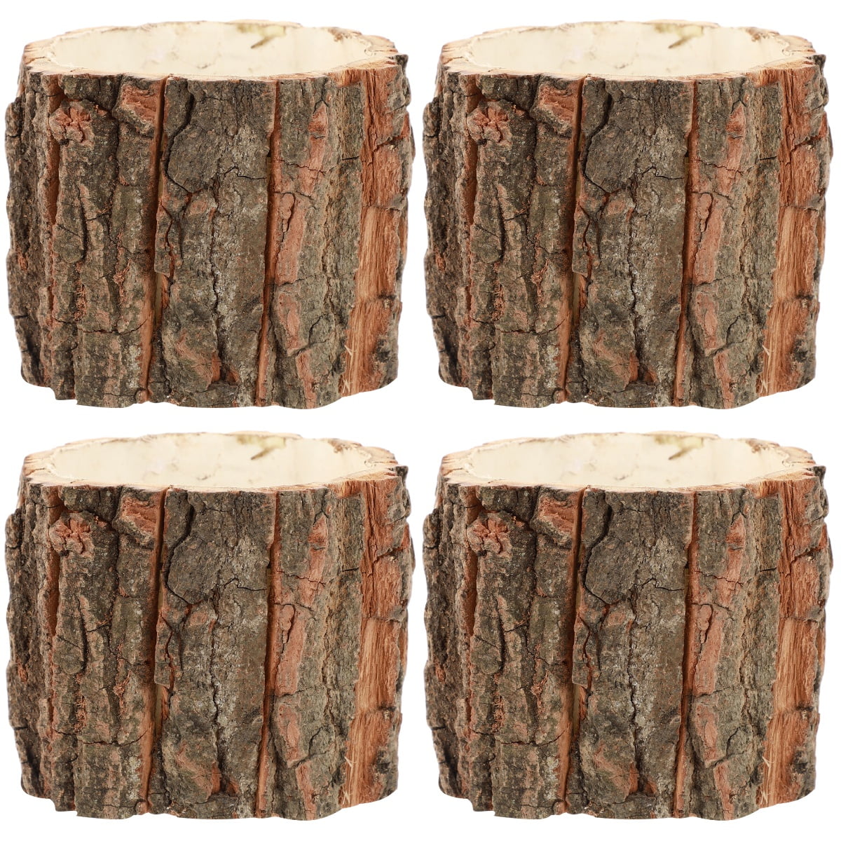 4pcs Tree wooden flower Stump Flower Pot Planter Pot Flower Pot ...