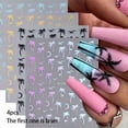 4pcs Tropical Coconut Tree Nail Art Stickers - Summer Island Style for ...