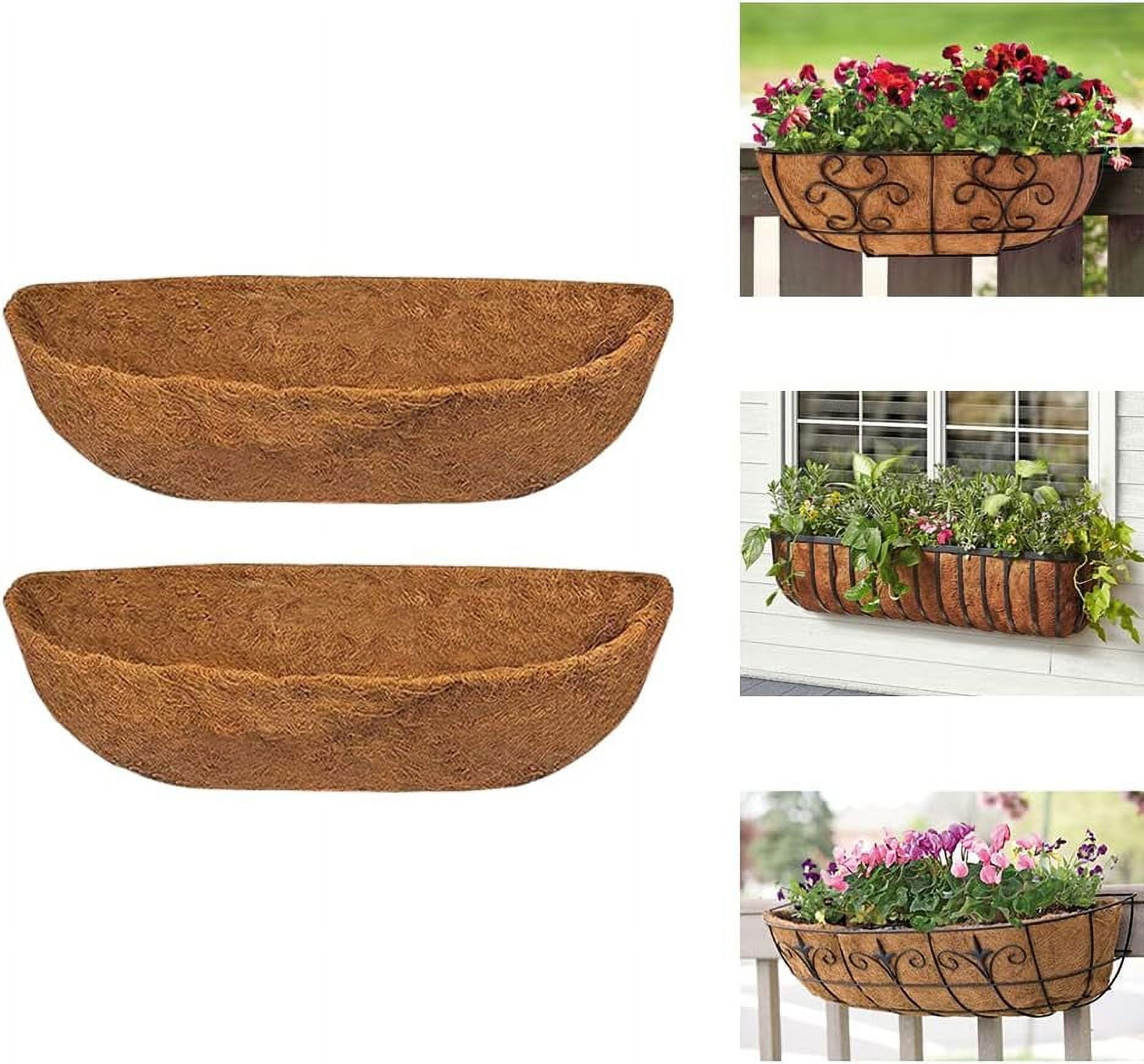 4pcs Trough Planter Basket Liners Coco Liner 48 inch, Thick Coconut ...